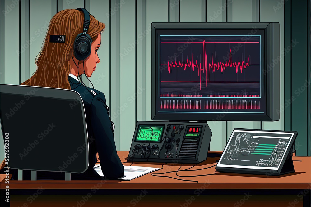 polygraph test, examination Stock Illustration | Adobe Stock
