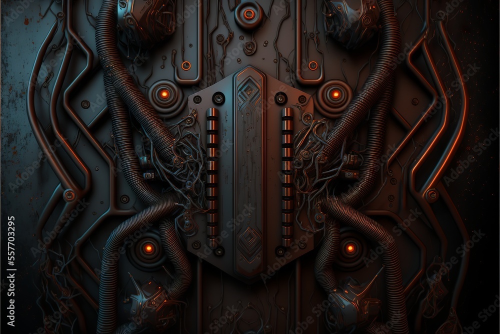 Futuristic biomechanical sci-fi texture wall panel door armor Stock ...