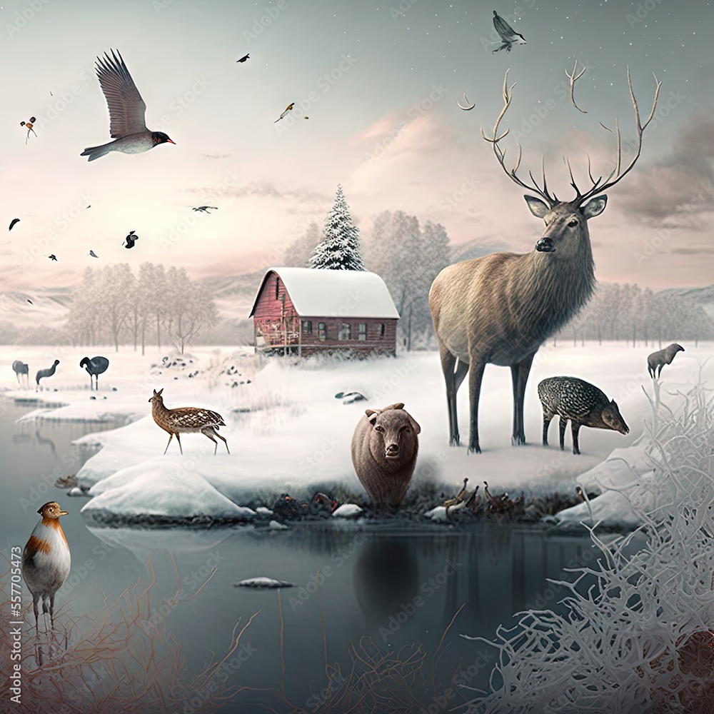 Animals Card Poster Texture Background Wallpaper Art For Print On ...
