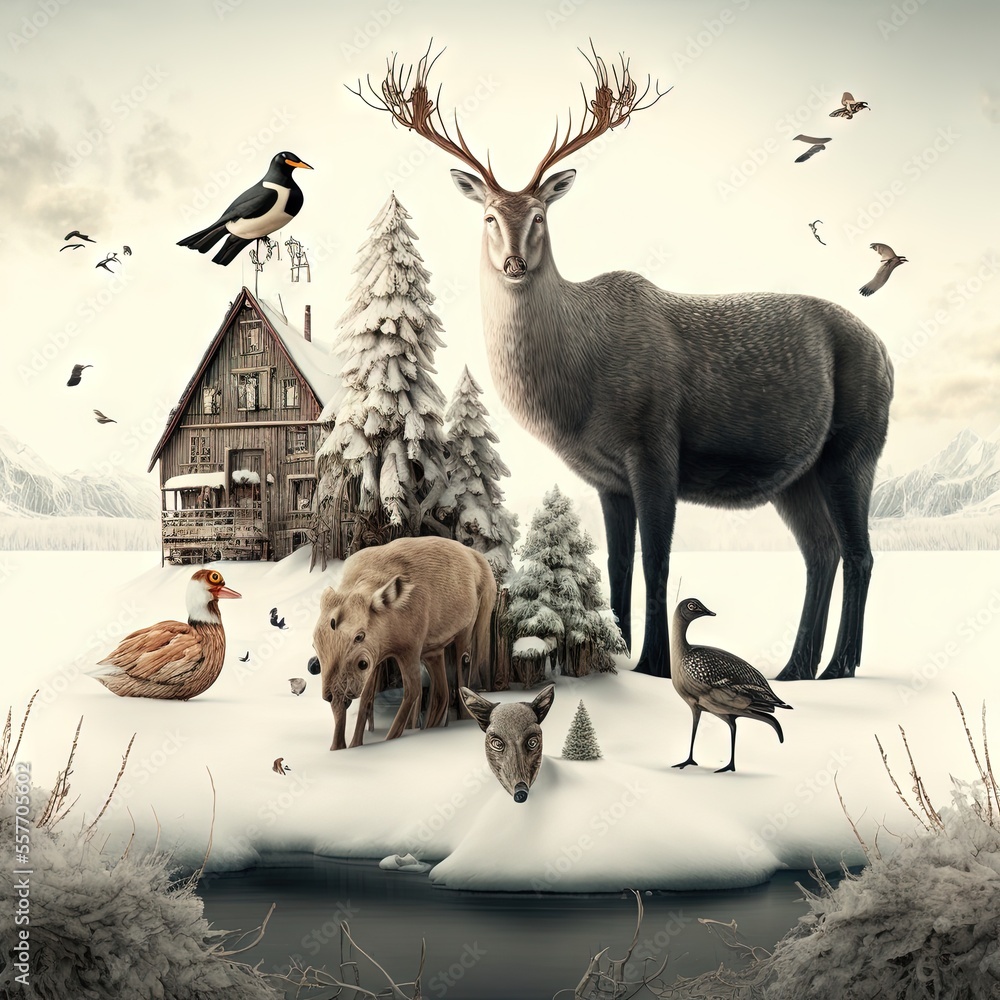 Animals Card Poster Texture Background Wallpaper Art For Print On ...