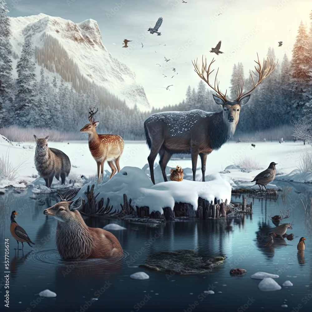 Animals Card Poster Texture Background Wallpaper Art For Print On ...