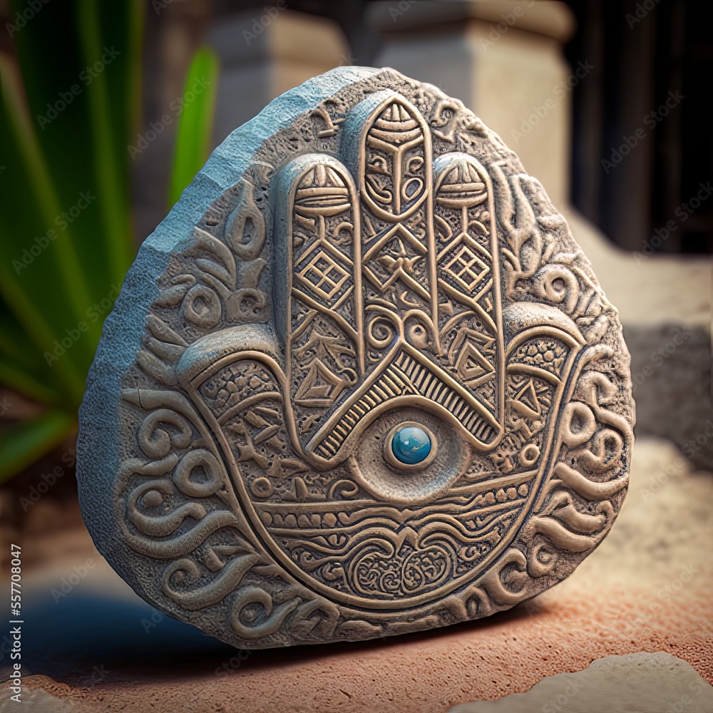 3d render of hand of Fatima, Hamsa. The religious mythologic symbol of ...