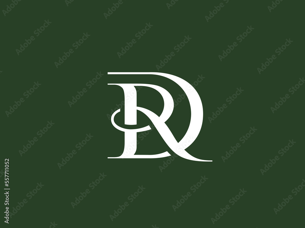DR monogram logo with a combination of organic and serif fonts and a ...