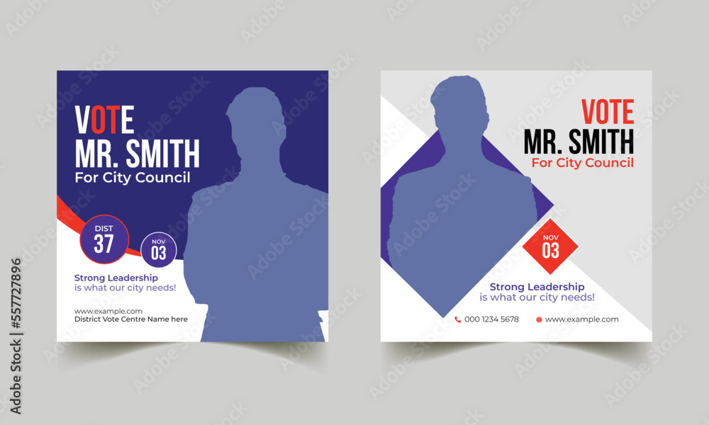modern election social media post design flyer and poster template ...