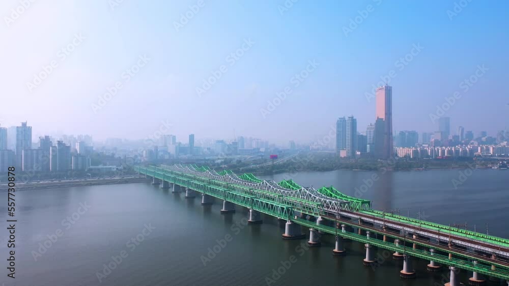 [korea drone footage] Han river city landscape, Seoul, Han River ...