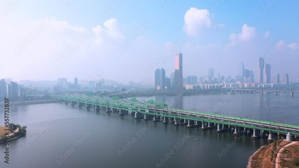 [korea drone footage] Han river city landscape, Seoul, Han River ...