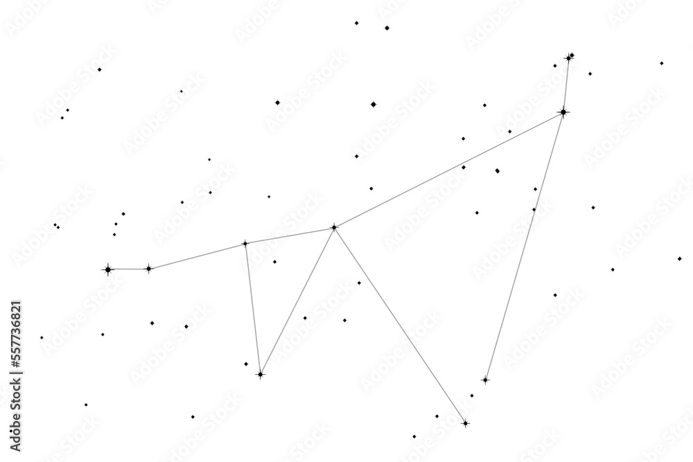 Simple astronomical illustration of the constellation Capricornus (the ...
