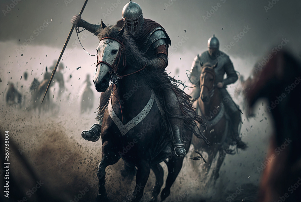 medieval warrior on a horse Stock Illustration | Adobe Stock
