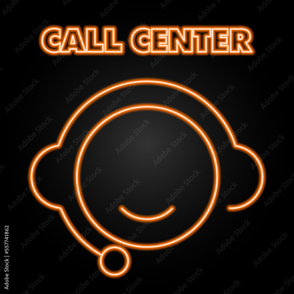 call center neon sign, modern glowing banner design, colorful modern ...