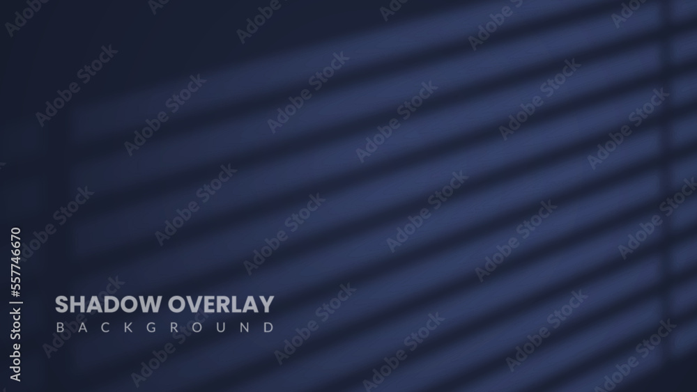 Realistic shadow overlay background. Aesthetic dark room interior with ...