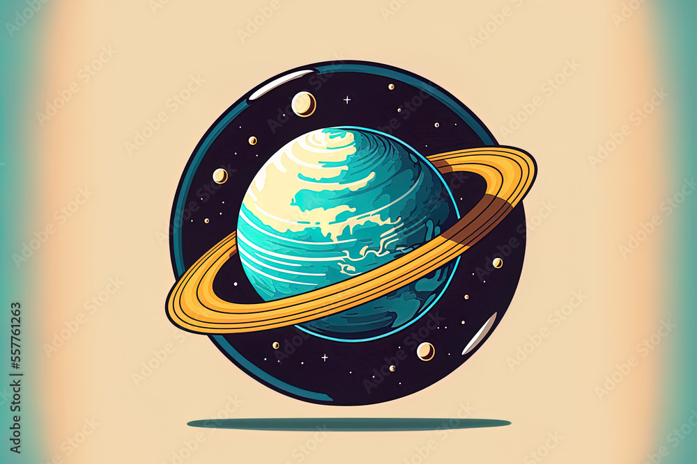 planet with an outer ring. Icon Saturn, Jupiter, Uranus, and Neptune ...