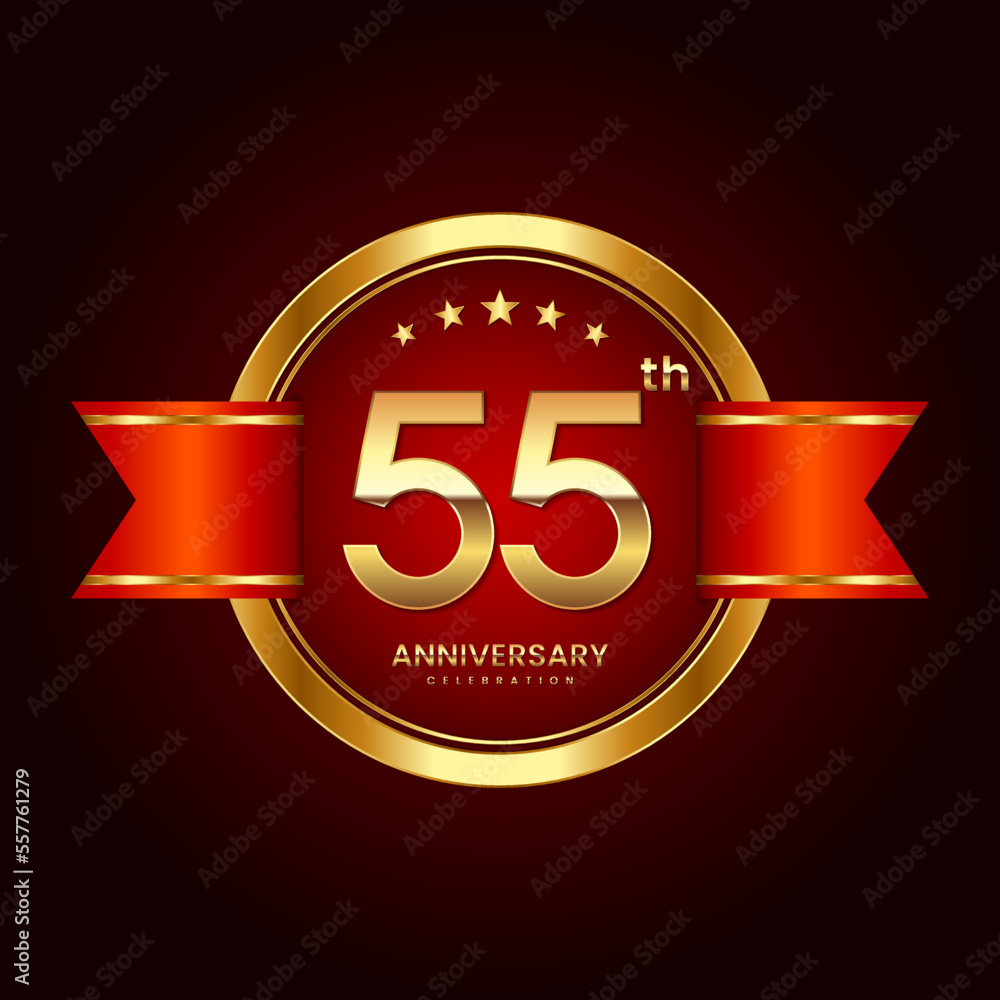 55th Anniversary. Anniversary logo design with emblem style for ...
