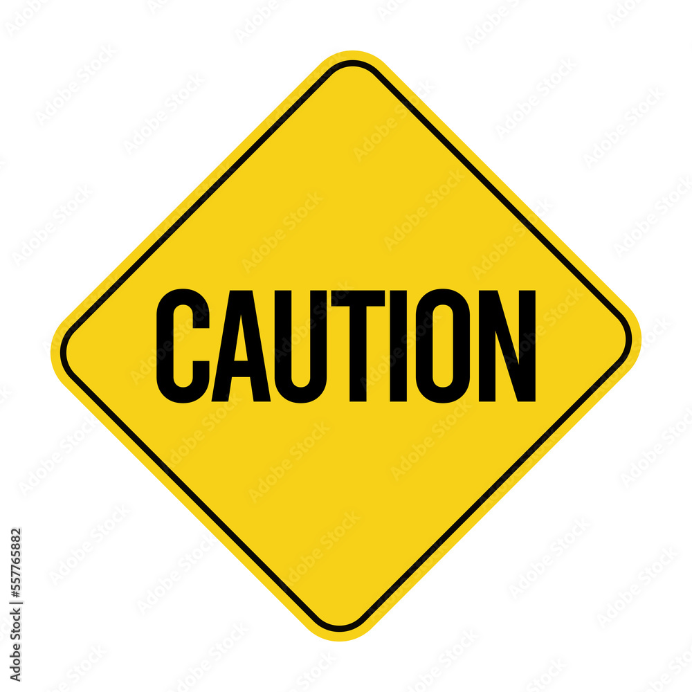 Poster Caution Warning Sign on Transparent Background – Wall Art ...