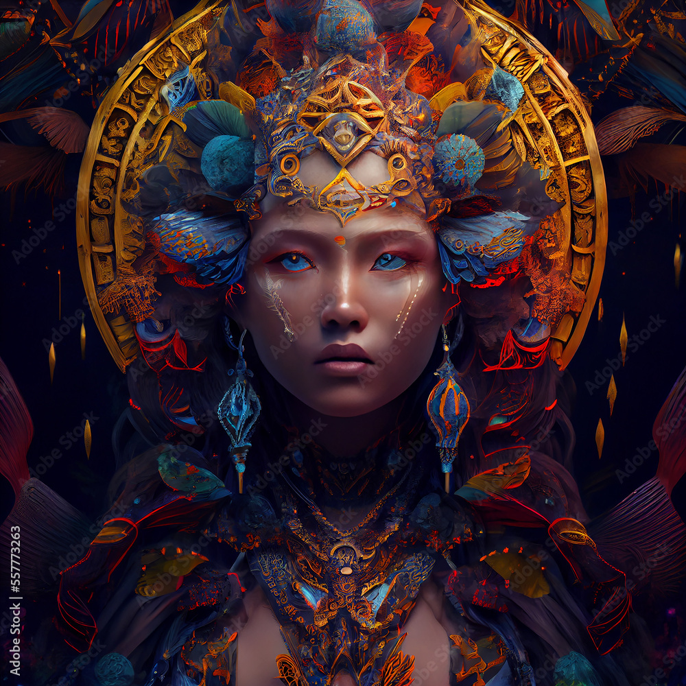 Depiction of Gaia, Goddess of the Earth Stock Illustration | Adobe Stock