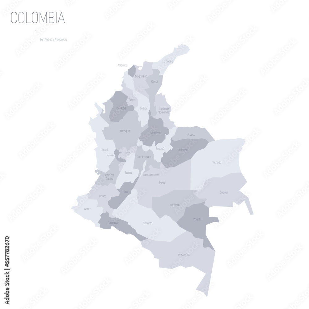 Colombia political map of administrative divisions - departments and ...