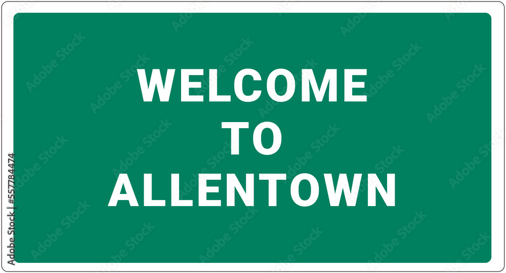 Welcome to Allentown. Allentown logo on green background. Allentown ...