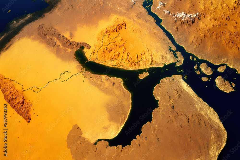 Egypt's Nile River, Lake Nasser, and Aswan Dam as seen from above. the ...