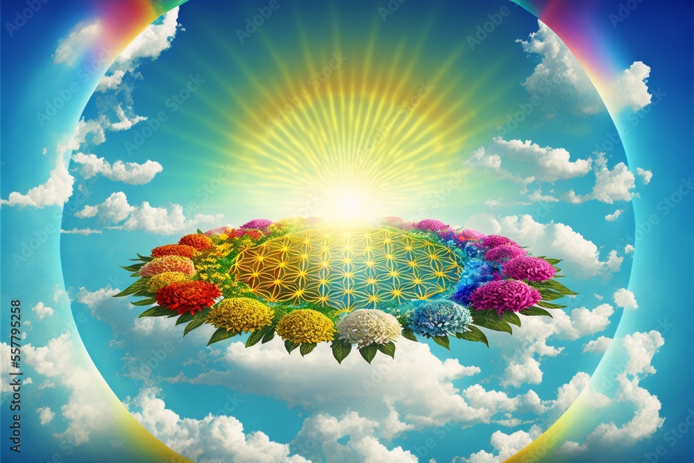 sacred geometry flower of life spiritual art flower cloud sky cloud ai ...