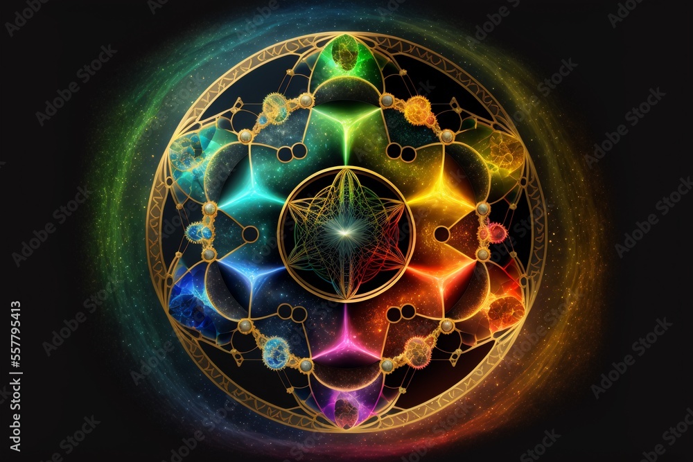 sacred geometry design spiritual art flower of life symbol Stock ...