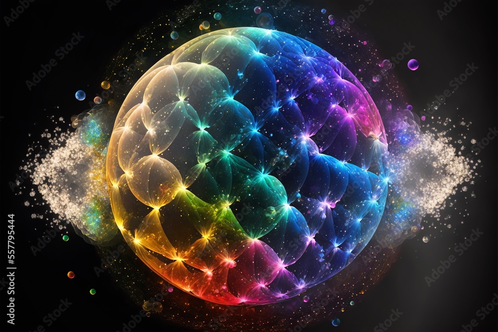 sacred geometry symbol bubble space universe cosmo planets nebula ...