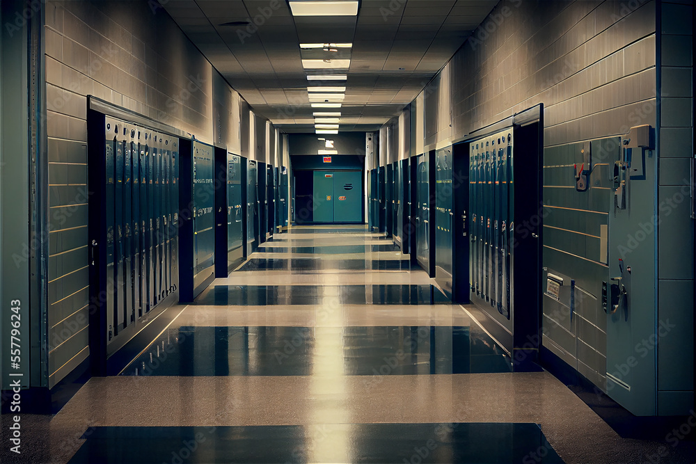Dark High School Hallway Dark High School Hallway