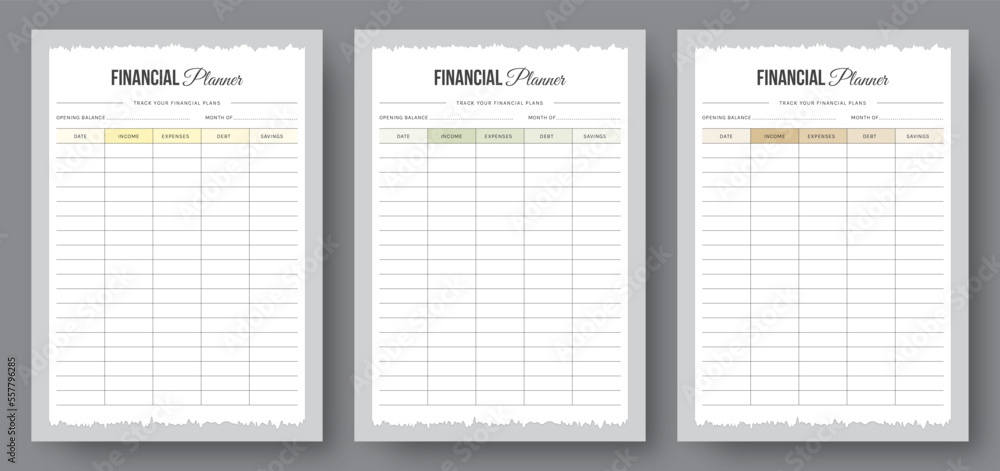 Daily weekly monthly financial planner. Printable financial planner ...