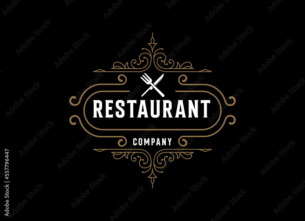 Logo Templates with Monogrammed Elements and Flourish Ornaments for ...