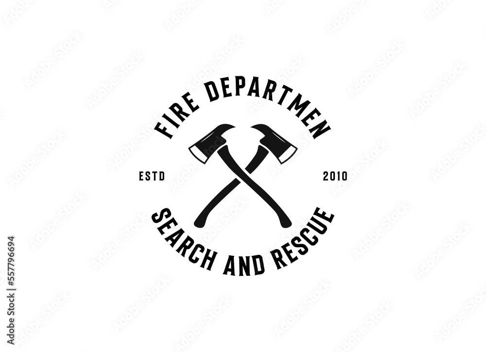 Fire department logos, modern and vintage style logo Stock Vector ...