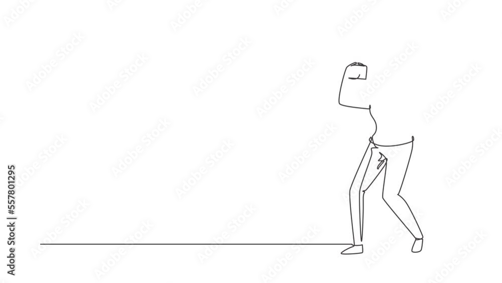 Self drawing animation of single line draw photographer taking pose ...