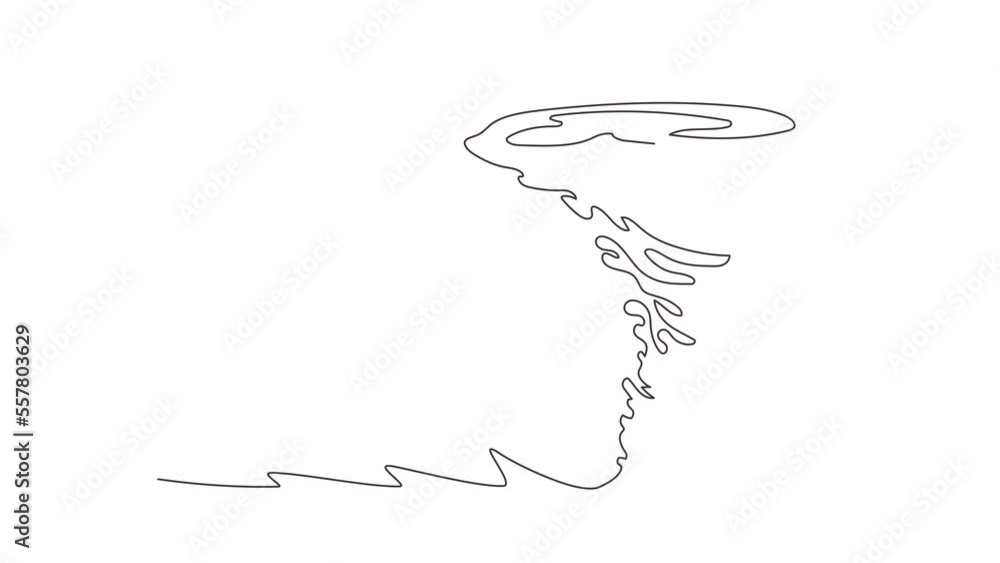 Self drawing animation of single one line draw Splash of water vortex ...
