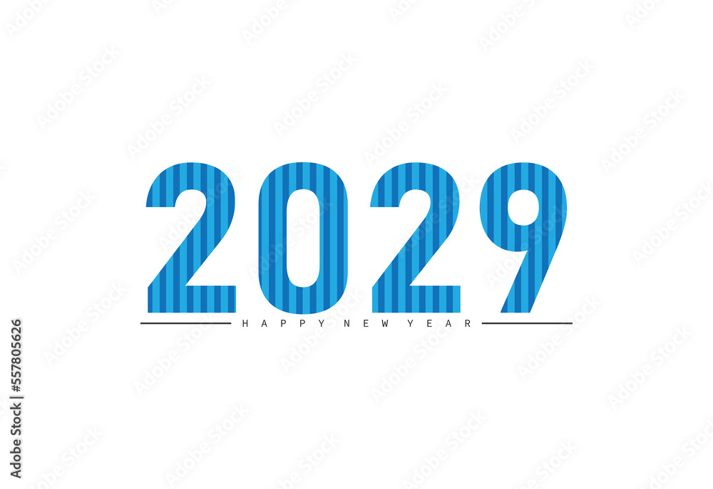 2029 happy new year black color vector, 2029 number design, 2029 year vector illustration, Black ...