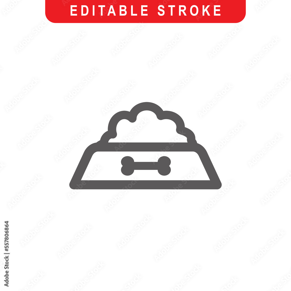 Pet Food Outline Icon. Dog Food Line Art Logo. Vector Illustration ...