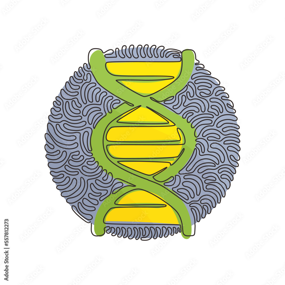 Single one line drawing DNA icons. Life gene model bio code genetics ...