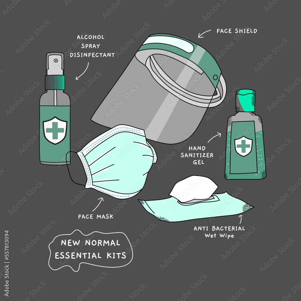 New normal lifestyle. Starter pack for protecting from coronaviruses ...