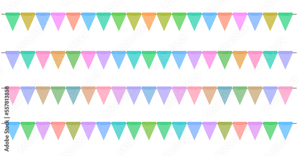 Party flag garland. Colorful festival flags png. Party flags on ...