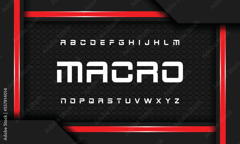 Vecteur Stock MACRO Luxury Minimal Modern Tech Alphabet Letter Fonts ...