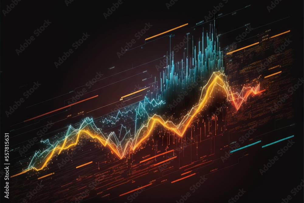 a graphic of a line graph with a rising arrow in the middle of it and a ...