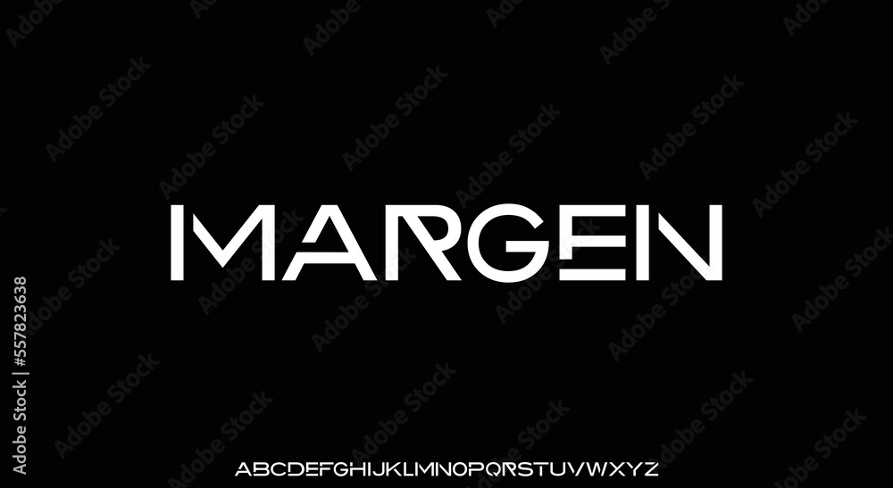 MARGEN Sports minimal tech font letter set. Luxury vector typeface for ...