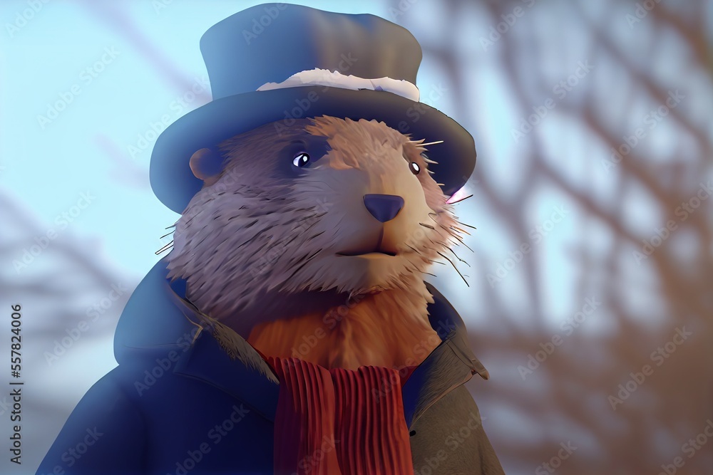 3D Anthropomorphized Groundhog - Groundhog Day is an annual American ...