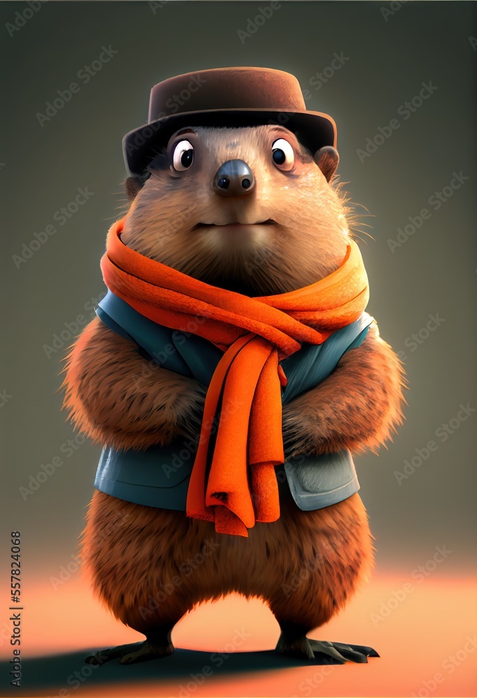 3D Anthropomorphized Groundhog - Groundhog Day is an annual American ...