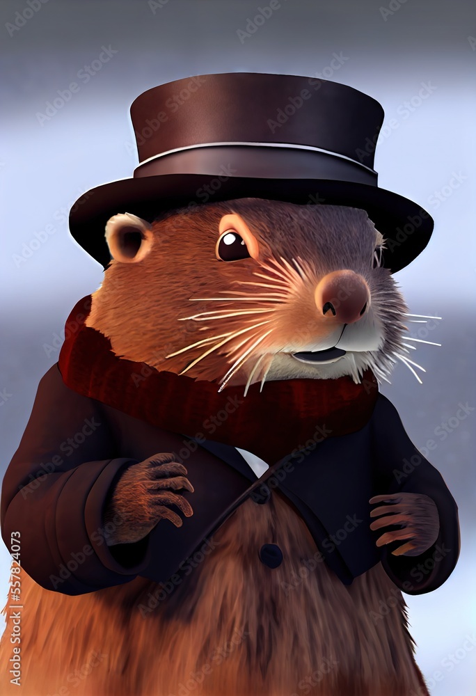 3D Anthropomorphized Groundhog - Groundhog Day is an annual American ...
