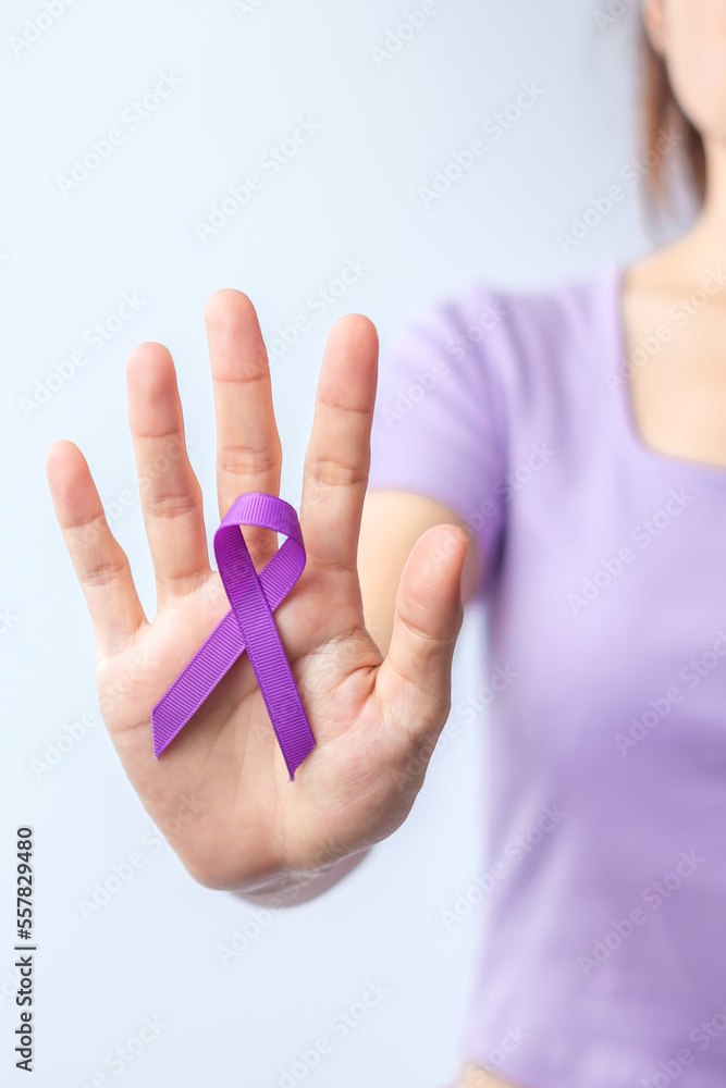 purple ribbon for cancer day, lupus, Pancreatic, Esophageal, Testicular ...