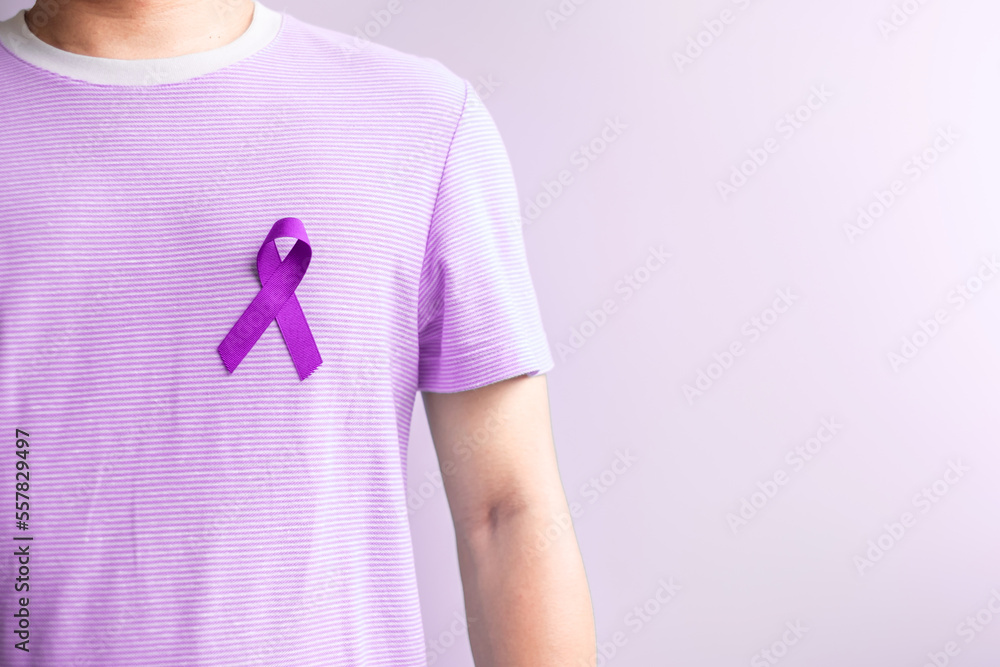 purple ribbon for cancer day, lupus, Pancreatic, Esophageal, Testicular ...
