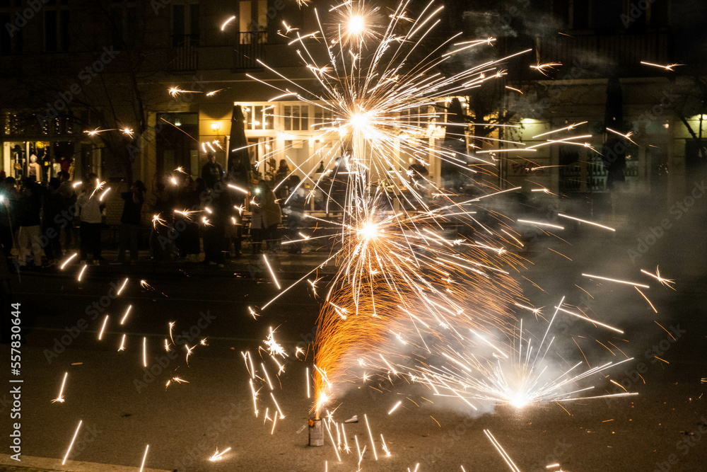 New Year's Eve at the Berlin Fire Department Stock Photo | Adobe Stock