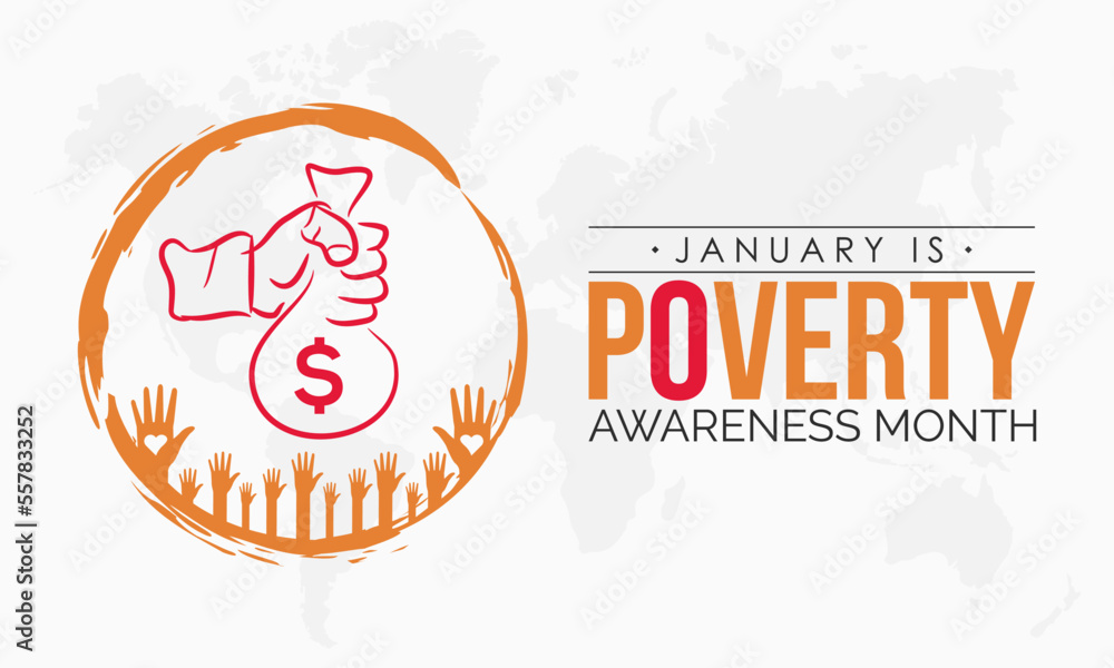 Vector banner template design concept of Poverty Awareness Month ...