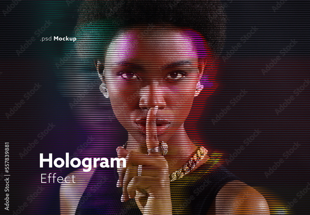 Hologram Photo Effect Stock Template | Adobe Stock