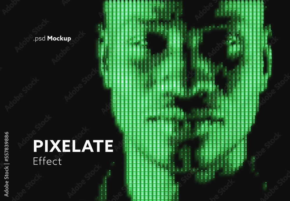 Pixelated Photo Effect Stock Template | Adobe Stock