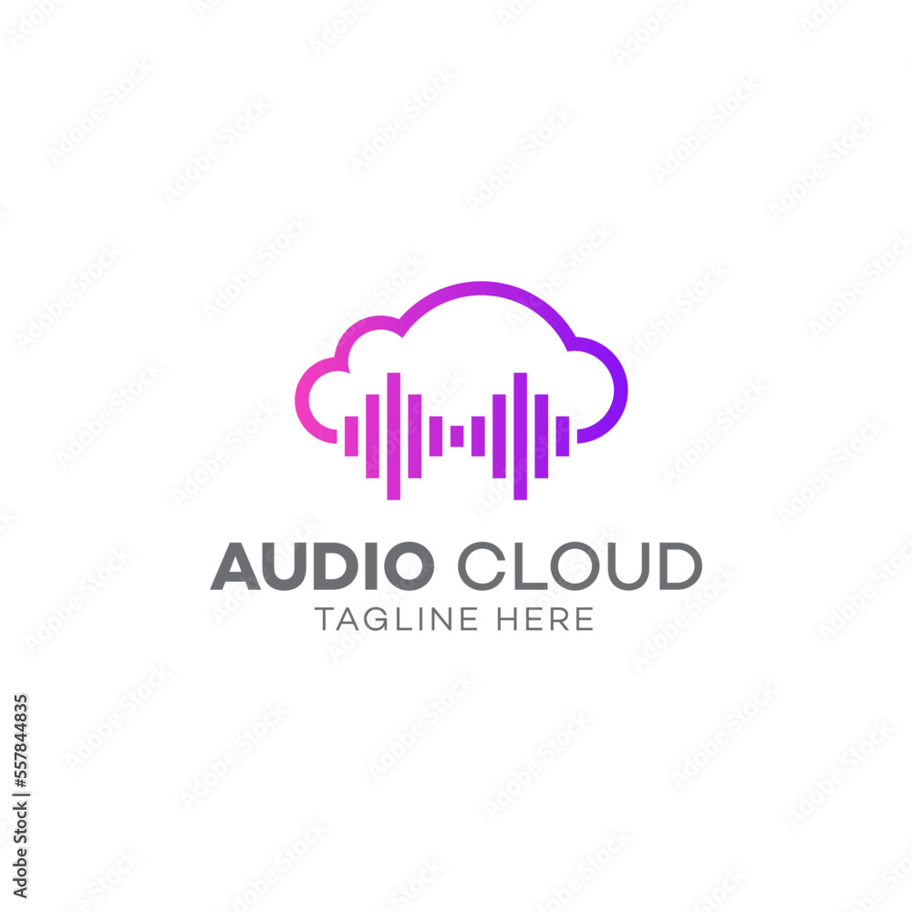 Audio cloud logo concept, Sound wave logo, Sound wave icons set, Music ...