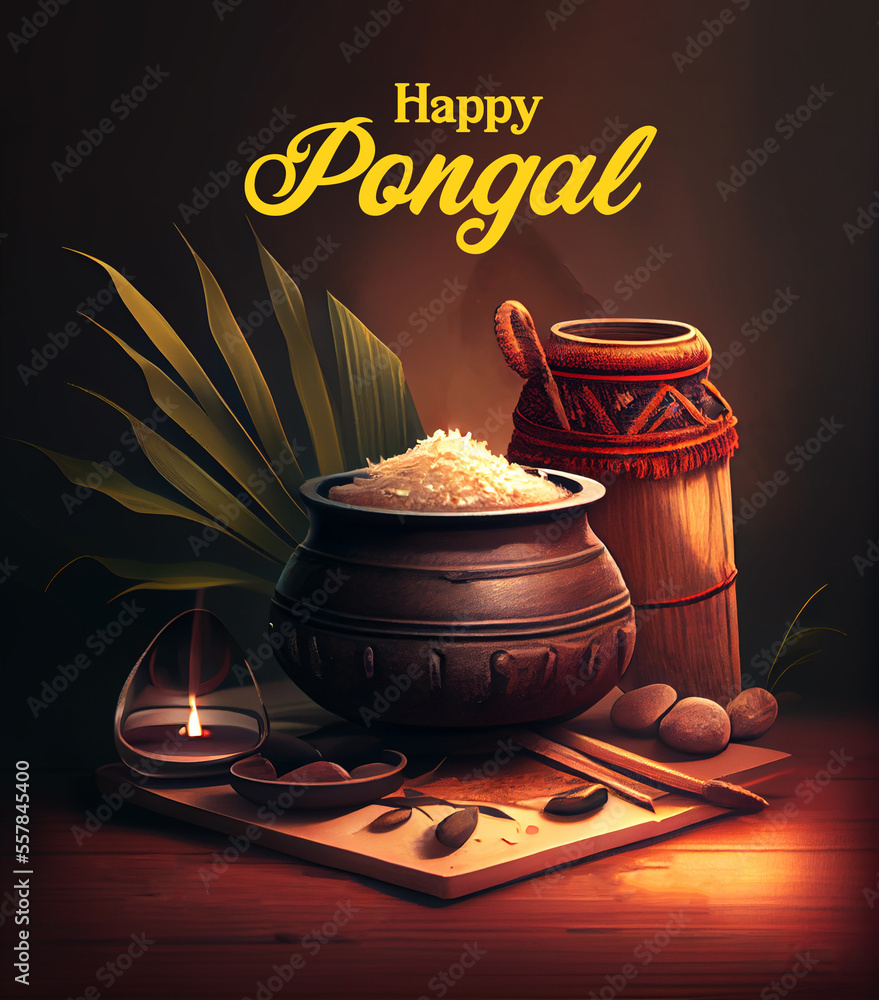 Illustration of Happy Pongal Holiday Harvest Festival of Tamil Nadu ...