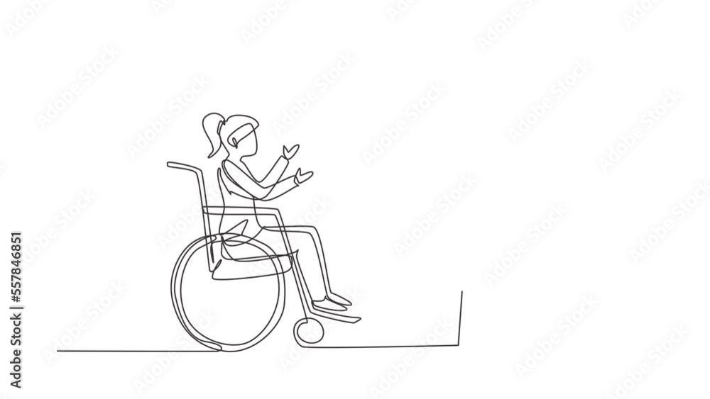 Self drawing animation of single line draw people sitting chatting, one ...